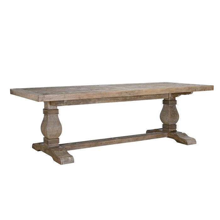 Gertrude Solid Wood Dining Table AS IS Desert Gray 667 2 boxes