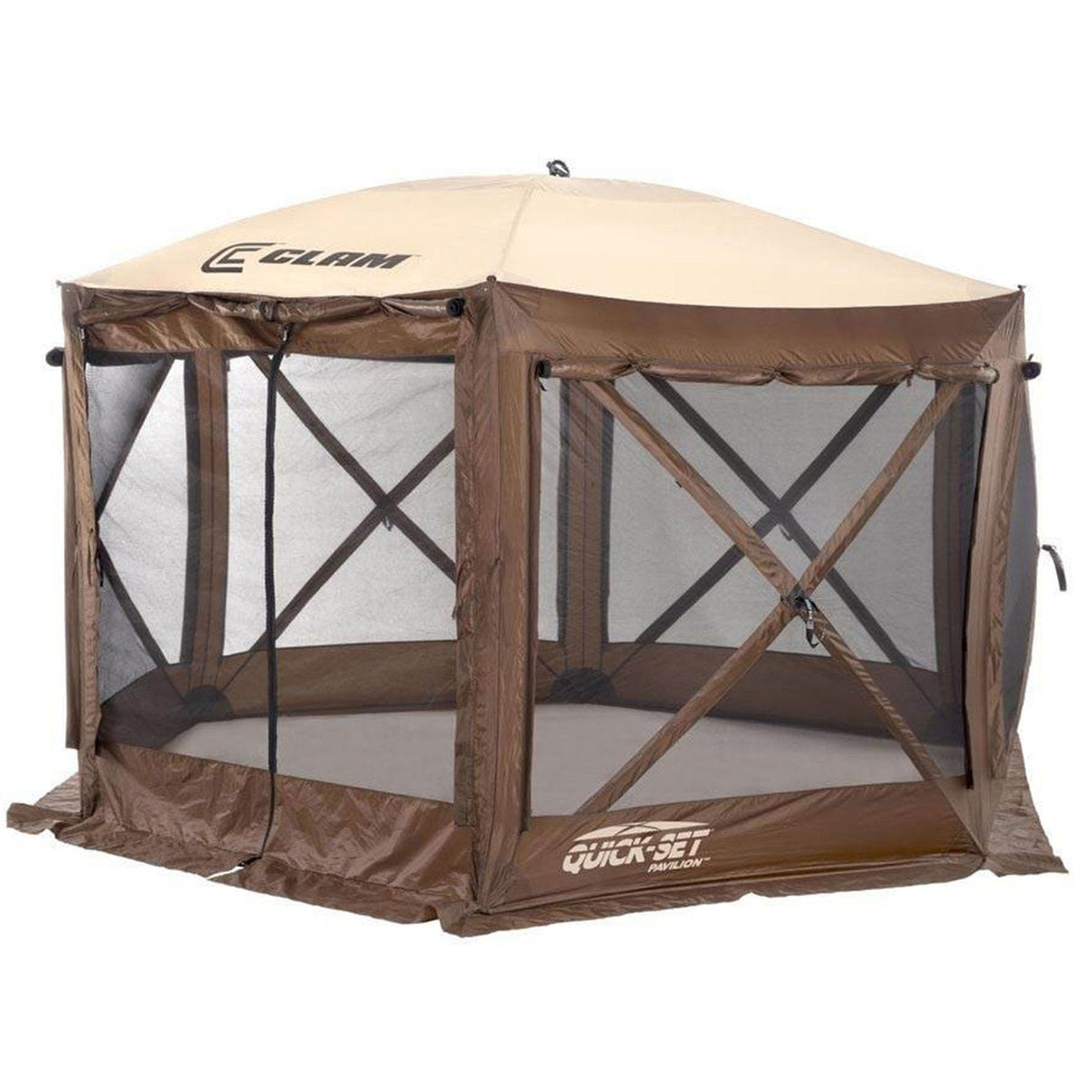 CLAM Quick Set Pavilion Camper 12.5 x 12.5 Foot Outdoor Gazebo Canopy ...