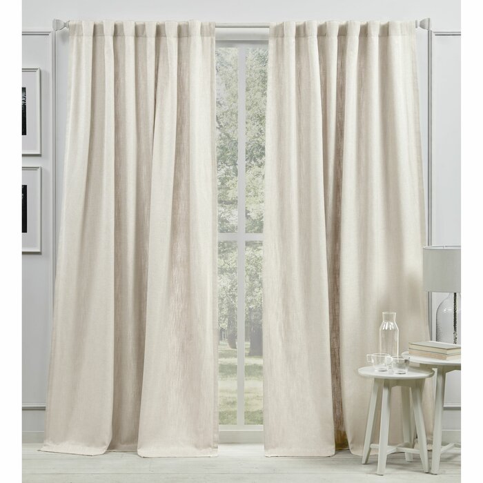 Vienna Light Filtering with Lining Back Tab/Rod Pocket Curtain Panel ...
