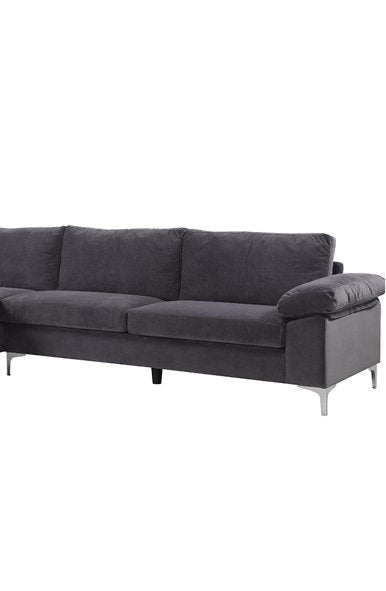 Modern Velvet Fabric Sectional Sofa, partial sectional – Salvage & Co ...