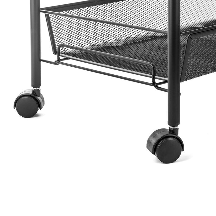 33.46" H x 10.24" W x 17.32" D Black 4 Layers Rolling Utility Cart ...