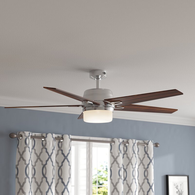 56'' Ewan 5 - Blade Standard Ceiling Fan with Remote Control and Light ...