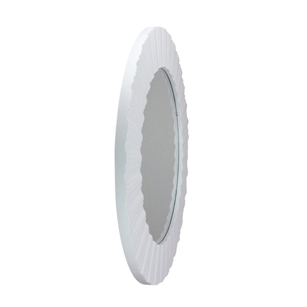 20" Simply Elegant White Fluted Frame Round Wall Mirror – Salvage & Co ...