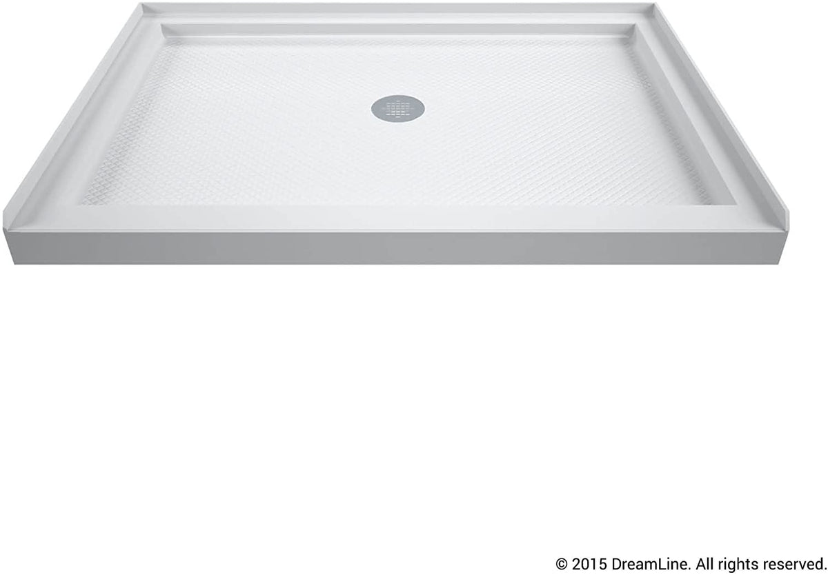 SlimLine 42 in. W x 42 in. D Center Drain Single Threshold Shower Base ...