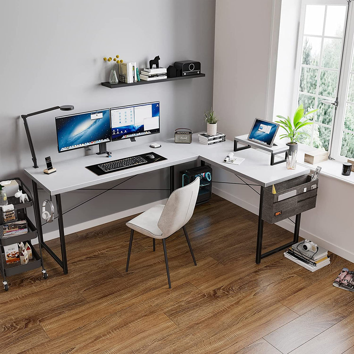 ODK L Shaped Desk, 66" Computer Corner Desk, Gaming Desk, Home Office ...