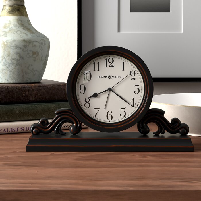Bishop Traditional Quartz Alarm Tabletop Clock in Worn Black – Salvage ...