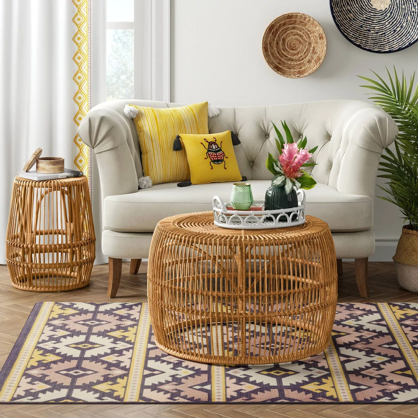 Pyronia Rattan Cage Accent Table Natural Opalhouse MRM1022