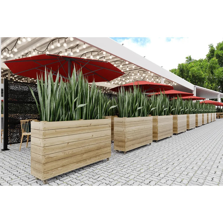 Porpora 40" H x 36" W x 12" D Mobile Wood Planter Box Set – Salvage ...