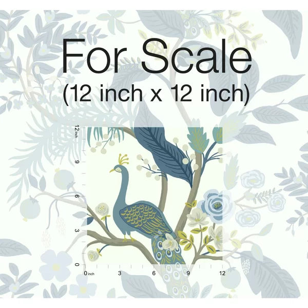 Blue/White Peacock 27' x 27" Wallpaper Roll, 60.75 sq. ft. – Salvage ...