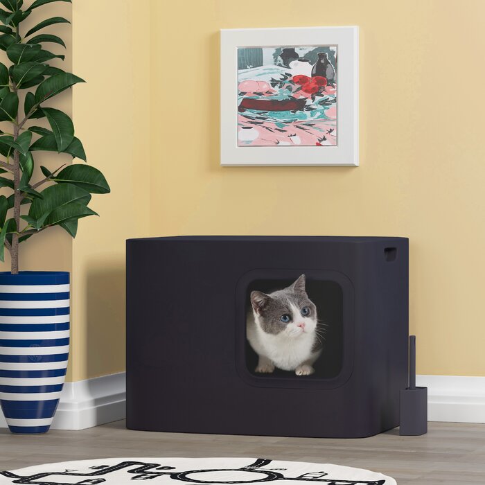 Standard Gray Plastic Cat Litter Box Enclosure with Scoop – Salvage ...
