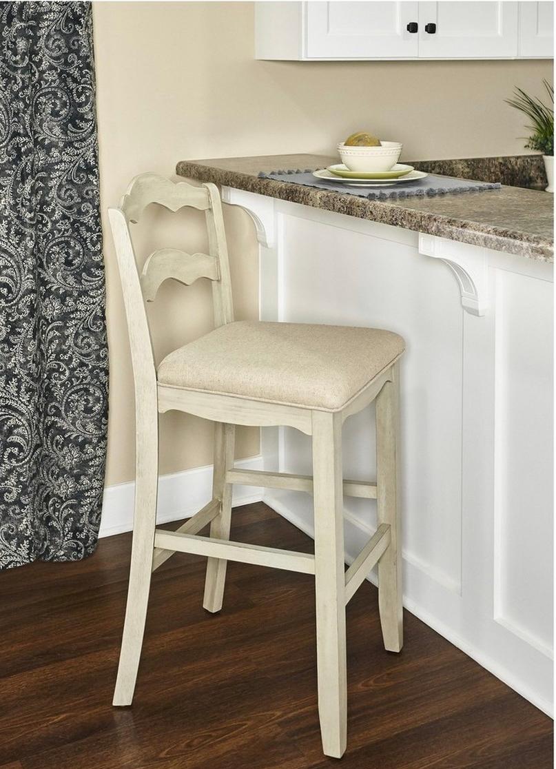 May Bar Stool White Wash - Linon #9005 – Salvage & Co Fishers