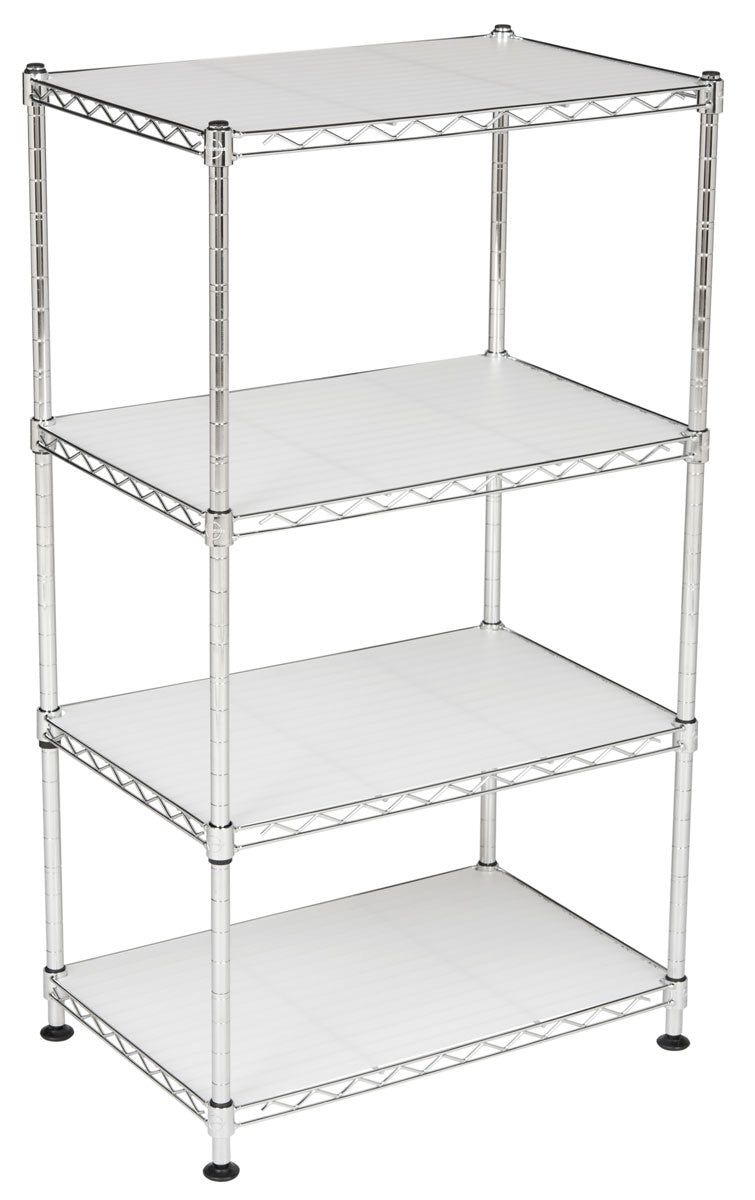 Jules Adjustable 4-Tier Chrome Shelving Rack(2309RR) – Salvage & Co Fishers